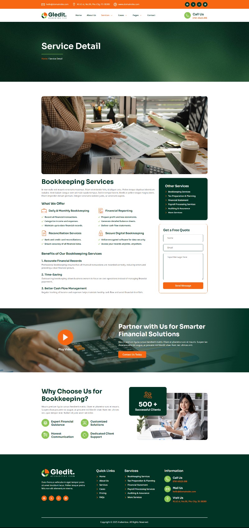 Gledit - Accounting Firm Elementor Template Kit by Krakenbox | ThemeForest